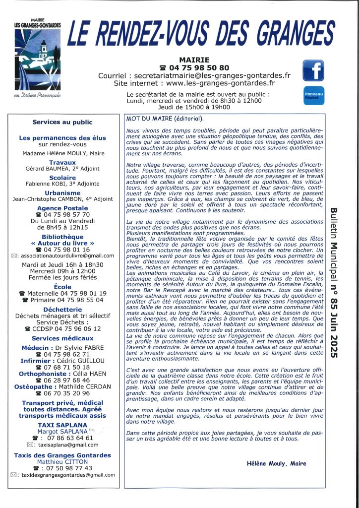 Formulaires et notices URBANISME – Les Granges GONTARDES